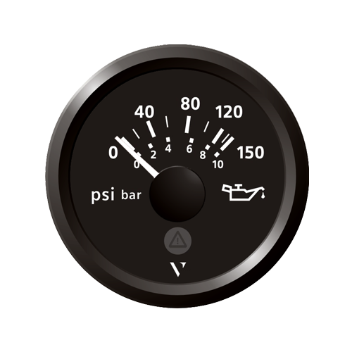 80 PSI/5 bar Oil Pressure Gauge 12/24V, Use with VDO Sender - A2C59514 – Lauderdale Speedometer ...